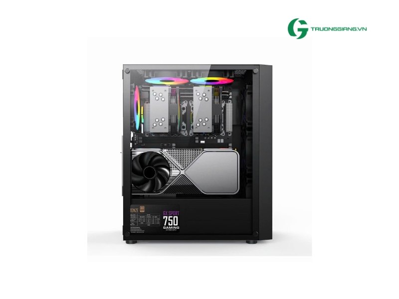 Vỏ Case VITRA SAPHIRA AX15 BLACK (E-ATX/ 3 Fan RGB) - HD Tech