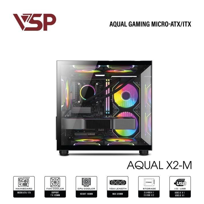 Vỏ Case VSP AQUAL X2-M BLACK - HD Tech