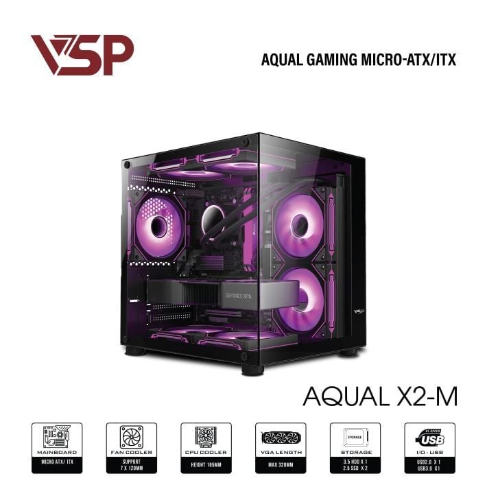 Vỏ Case VSP AQUAL X2-M BLACK - HD Tech