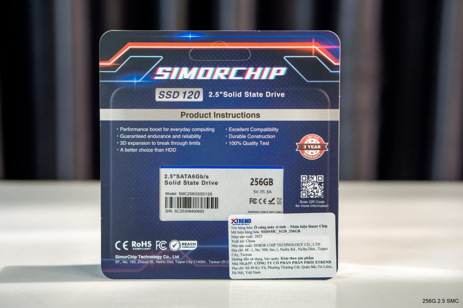 Ổ cứng SSD SATA Simorchip S120 256GB 2.5" - Chính hãng - HD Tech